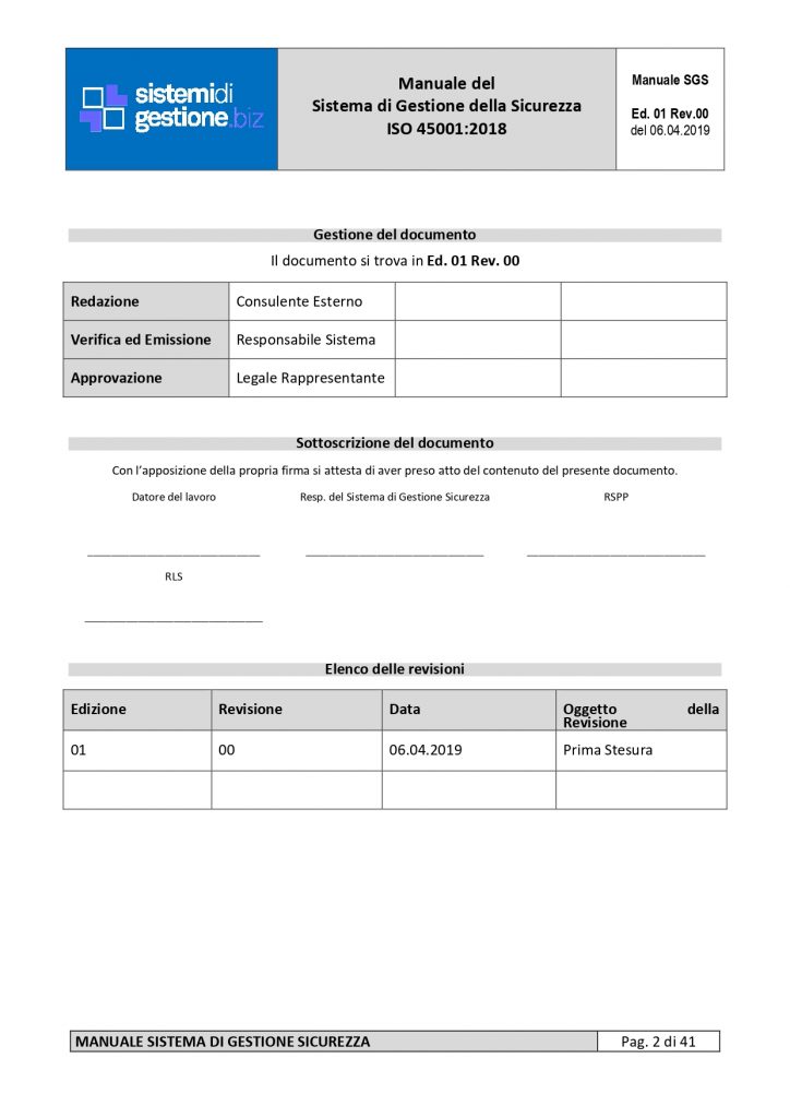 Kit Documentale Sistema di Gestione ISO 45001 – SistemiDiGestione.biz